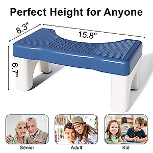 Toilet Stool Poop Stool Adult, Sturdy Plastic Toilet Step Stool for Adults, Portable Toilet Poop Foot Stool for Bathroom, Potty Stool Squat for Kids Seniors, Easy to Wash - US Patented