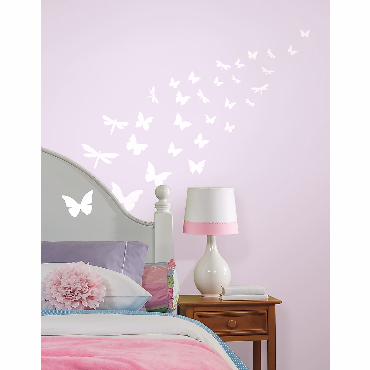 RoomMates RMK1706SCS Butterflies and Dragonflies Glow In The Dark Wall Decals , White