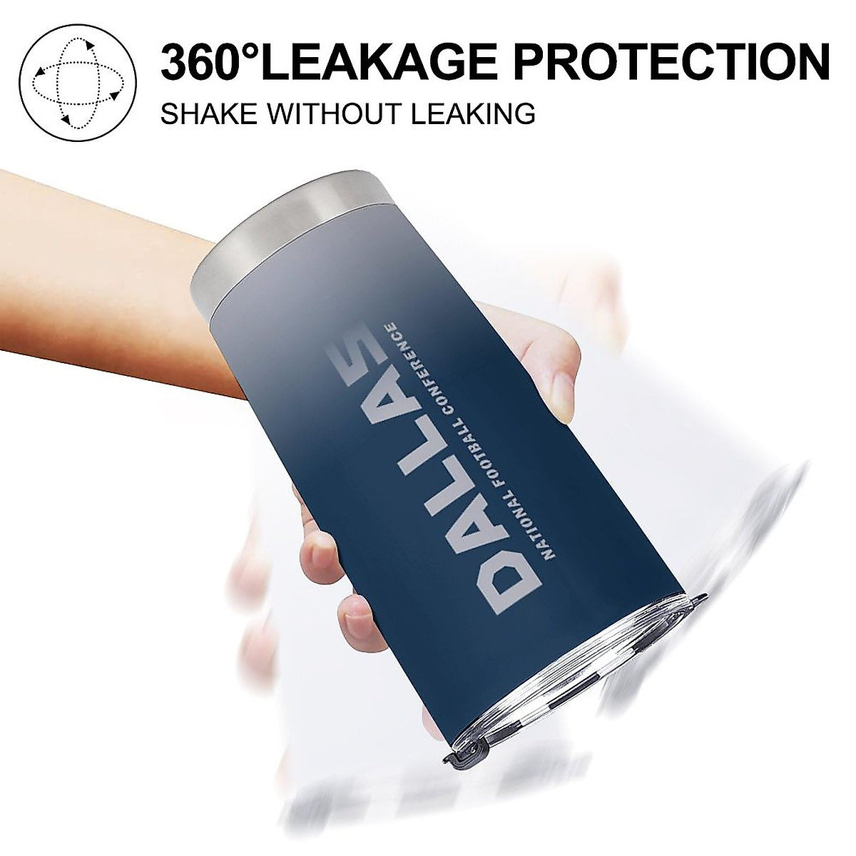 Custom Dallas Tumbler 20oz Stainless Steel with Lid & Straw Personalized Football Fans Gifts for Women Men Travel Cup Insulated Tumbler Add Name Number