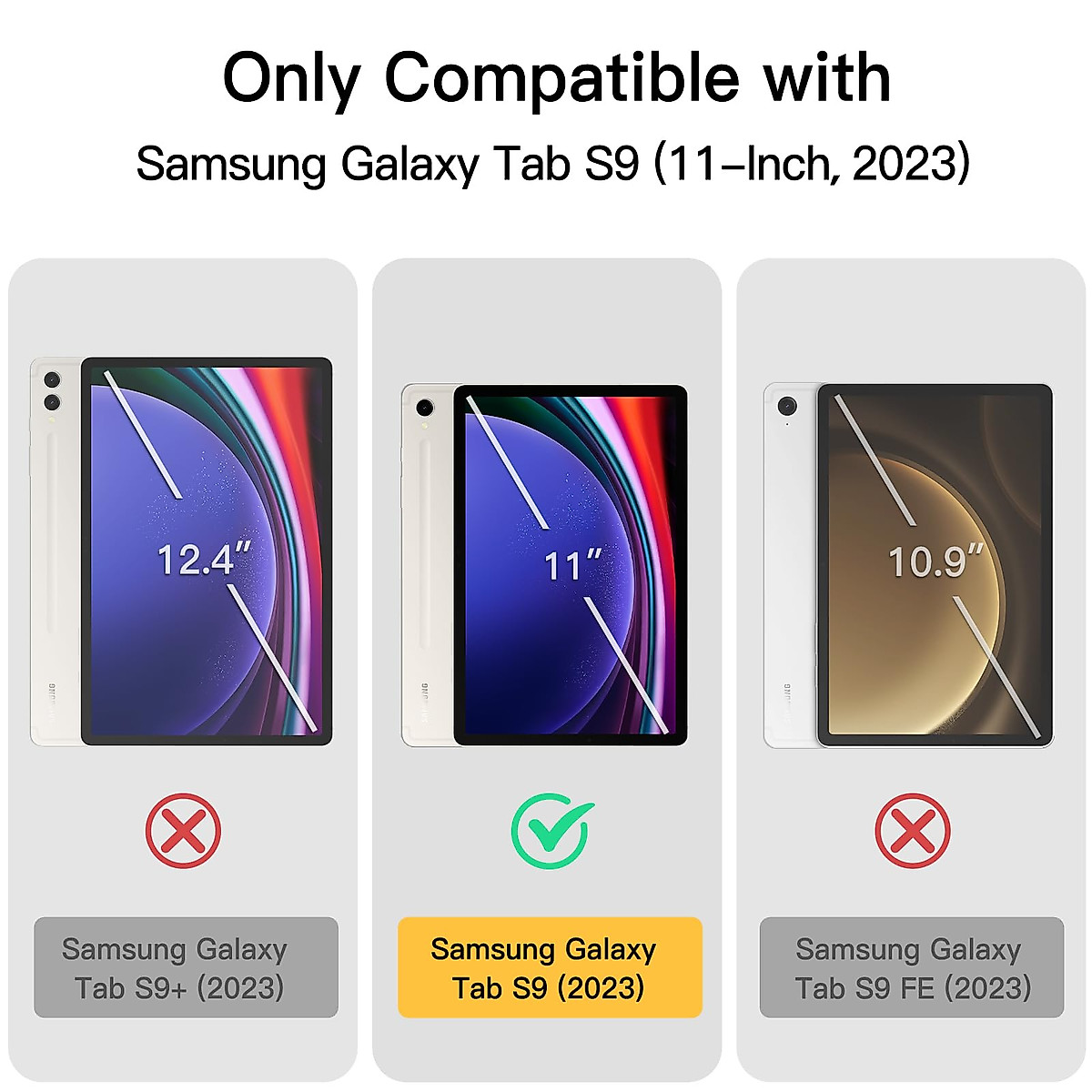 JETech Case for Samsung Galaxy Tab S9 11 Inch with S Pen Holder, Soft TPU Tri-Fold Stand Protective Tablet Cover, Support S Pen Charging, Auto Wake/Sleep (Light Purple)