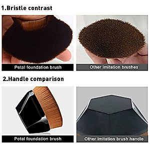 Foundation Makeup Brush 2 Pack Flat Top Kabuki Face Foundation Brush Multi-functional for Liquid, Cream or Flawless Powder Cosmetics Face Boby Brush with Portable Case(Black and Pink)