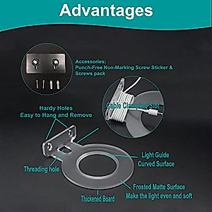 PLZRMBME Light Guide Wall Mount for Dot 5th Gen 2022, for Dot 4th & 5th Generation Smart Speaker Apple HomePod Mini Frosted Matte Removable for Bedroom Living Room Bathroom (1-Pack Circular)