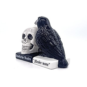 Rustix Quoth The Raven Ceramic Gothic Halloween Decor Cute skull Horror Salt and Pepper Shaker Set Scary Spooky and witchy Gift Fall Season Decor for Kitchen