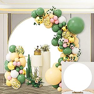 Round Backdrop Cover,Yeele 6.5x6.5ft White Round Backdrop Cover Kids Birthday Circle Backdrop Cover White Background for Photography Baby Shower Gender Reveal Wedding Custome Backdrop