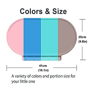 Silicone Placemat for Baby, Silicone Baby Toddlers Non-Slip Tablemats Stain Resistant Anti-Skid Reusable Dishwasher Safe Table Mats, Portable Food Mat Travel, Gray
