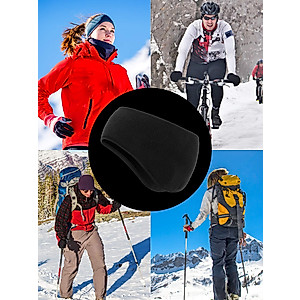 Boao 2 Pieces Ear Warmer Headbands Fleece Winter Headbands for Adult Kids Winter Using (Black)