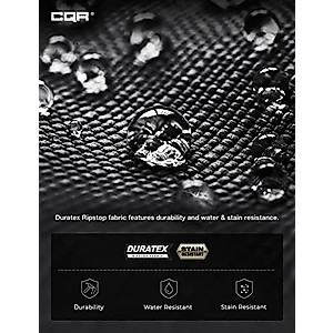 CQR Men's Tactical Pants, Water Resistant Ripstop Cargo Pants, Lightweight EDC Work Hiking Pants, Outdoor Apparel, Duratex Black, 46W x 30L