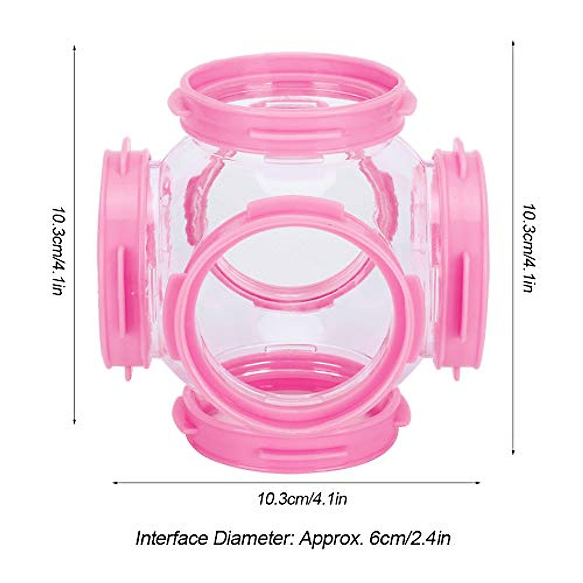 Boquite Valentine's Day Carnival 2Pcs Pipeline Training Line Accessories DIY Hamster Sports Tunnel, Hamster Toy Tubes, for Hamsters Pets(Pink)