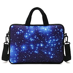 AUPET 17 17.3 inch Laptop Shoulder Bag Carrying Case Computer PC Cover Pouch+Handle For 16/17/17.3/17.4 inch Laptop Notebook (Blue Shining Stars)