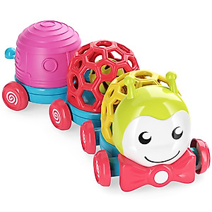 CoolToys Caterpillar Musical Baby Toy - 3 in 1 Developmental Infants & Toddlers Sensory Toy; 3 Linkable Easy Grasp Soft Cars, Rattles, Plays Fun Sounds, Ideal Birthday Gift for 1 Year Old Boys & Girls