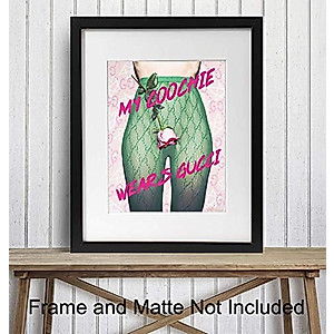Glam High Fashion Design Wall Decor - Luxury Couture Art - Chic Modern Contemporary Home Decorations for Bedroom, Bathroom, Bath - Funny Gift for Women, BFF, Best Friend, Designer Fashionistas