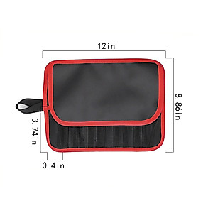 Hinature Lead Vertical Jigs Bag – Roll Up Freshwater Saltwater Artificial Bait Boat Pitching Fishing Jig Lures Fishing Tackle Storage Bag Organizer - Red