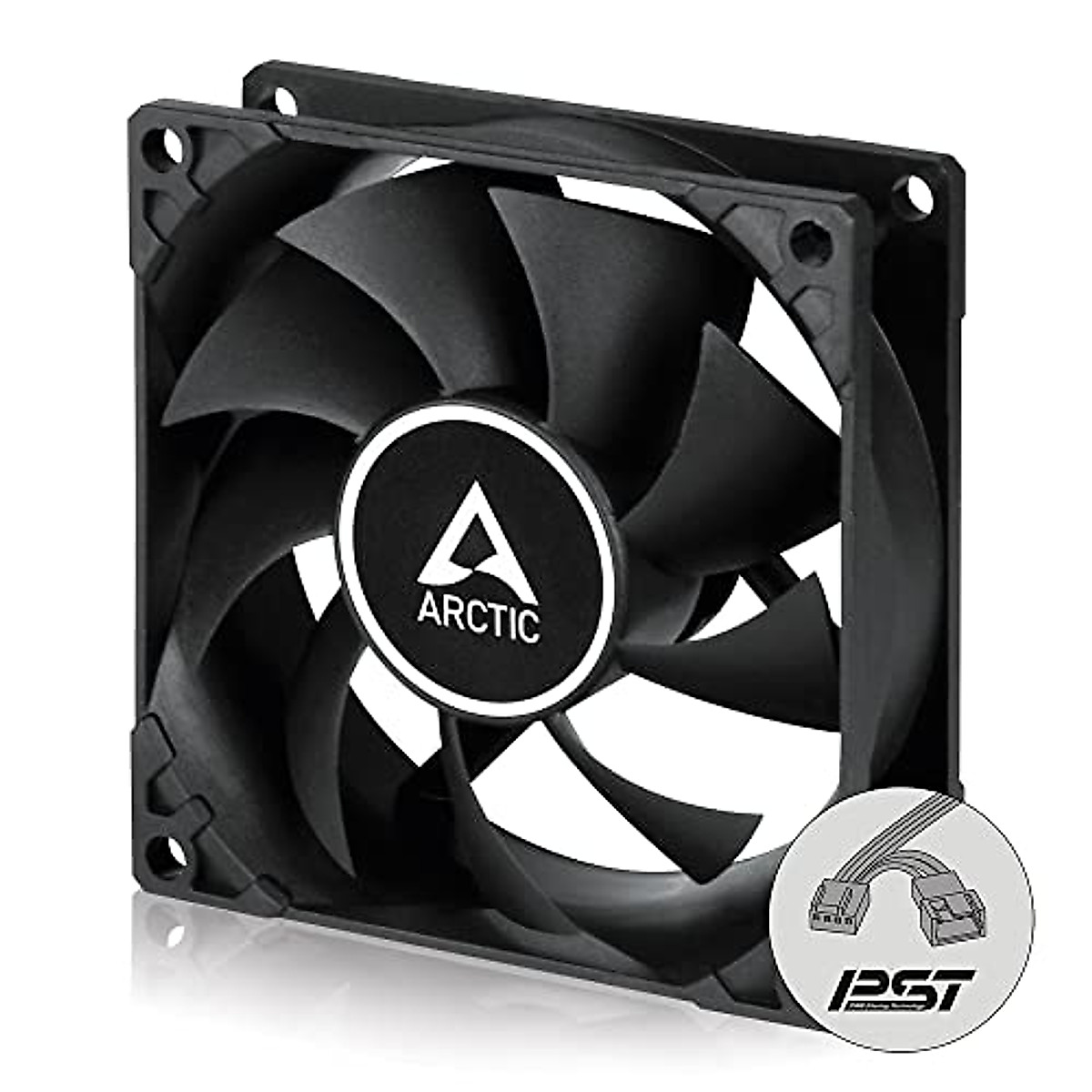 ARCTIC F8 PWM PST - 80 mm PWM PST Case Fan with PWM Sharing Technology (PST), Quiet Motor, Computer, Fan Speed: 300-2000 RPM - Black