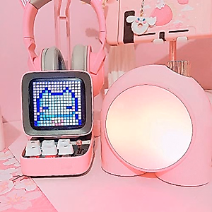 Divoom Ditoo-Bluetooth-Speaker & Planet-9 Mood-Lamp Gaming Desk Decoration Set with Kawaii and Cute Style RGB LED for Girls