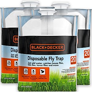 Fly Trap- Hanging Fly Traps Outdoor- Natural Non-Toxic Fly Catcher Attractant- Add Water to Catch House & Horse Flies in Garden, Backyard & Barn, 3 Pack