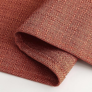 MIULEE Burnt Orange Linen Curtains 72 Inch Length 2 Panels Set for Living Room Bedroom Privacy Fall Farmhouse Burlap Weave Rust Semi Sheer Grommet Light Filtering Window Drapes, W37xL72, Terracotta