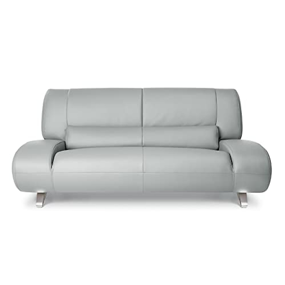 Zuri Furniture Modern Aspen Light Grey Microfiber Leather Loveseat