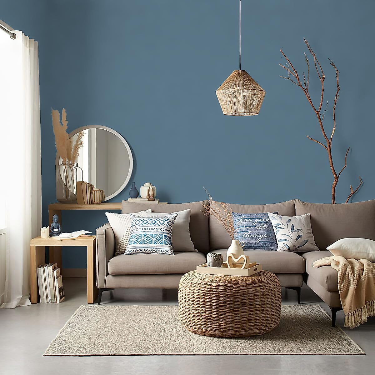 Nukofal Blue Wallpaper Peel and Stick Wallpaper Blue Contact Paper 17.7inch x 118.1inch Blue Waterproof Wallpaper Solid Self Adhesive Removable Wallpaper for Cabinet Kitchen Shelf Liner Vinyl Roll