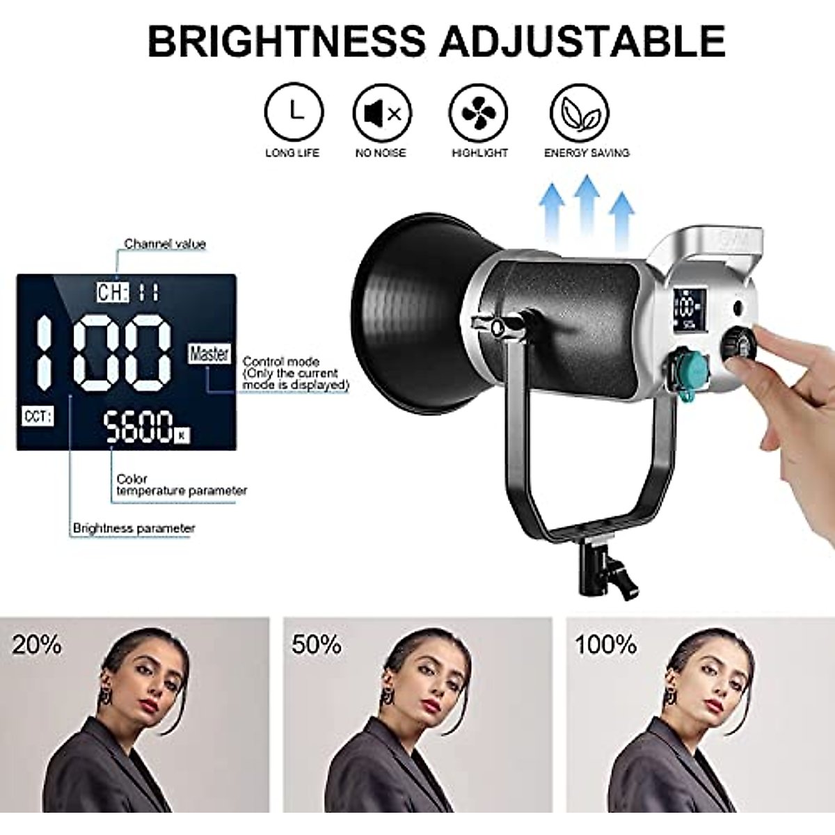 GVM 200W LED Video Light with Softbox, SD200D Photography Studio Lighting Kit with Bluetooth/DMX Control, 93000lux@0.5m 3200K-5600K Bi-Color Continuous Output Lighting for YouTube, Video, Filming