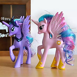 Little Horse Toy Friendship Movie Feature Character 14CM Doll Action Figure Model Toy for Girls (Fluttershy)