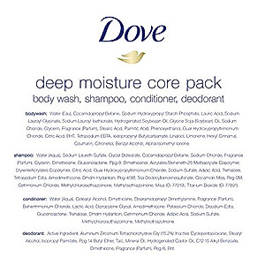 Dove Hair and Skin Care Regimen Pack For Soft Skin and Clean Hair Deep Moisture Includes 2 Hair and 2 Skin Care Products