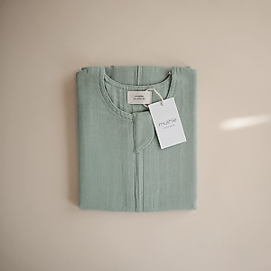 mushie Baby Wearable Blanket | 100% Organic Cotton Muslin | Sleeping Bag For Infants (Roman Green)