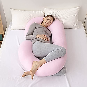 Yuantian Pregnancy Pillow, for Pregnant Woman C-Shape Full Body Pillow and Maternity Support (Jersey Cover)- Support for Back, Hips, Legs, Belly for Pregnant Women