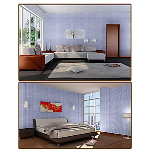 Yifely Blue & White Checker Shelf Liner Pre-Pasted Mediterranean Style Furniture Protective Paper End Table Sticker 17.7 Inch by 13 Feet