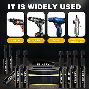 FTIHTRY 1/4”Magnetic Extension Socket Drill Bit Holder,12pcs Screwdriver Extension, Quick-Change Hex Shank Set