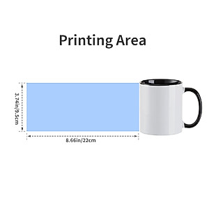Craft Express 11 OZ Sublimation Coffee Mugs Ceramic White with Black Inside and Handle-Photo Mugs Cups Bulk Perfect for Easy Mug Press Crafting-Individually Packaged Set of 6