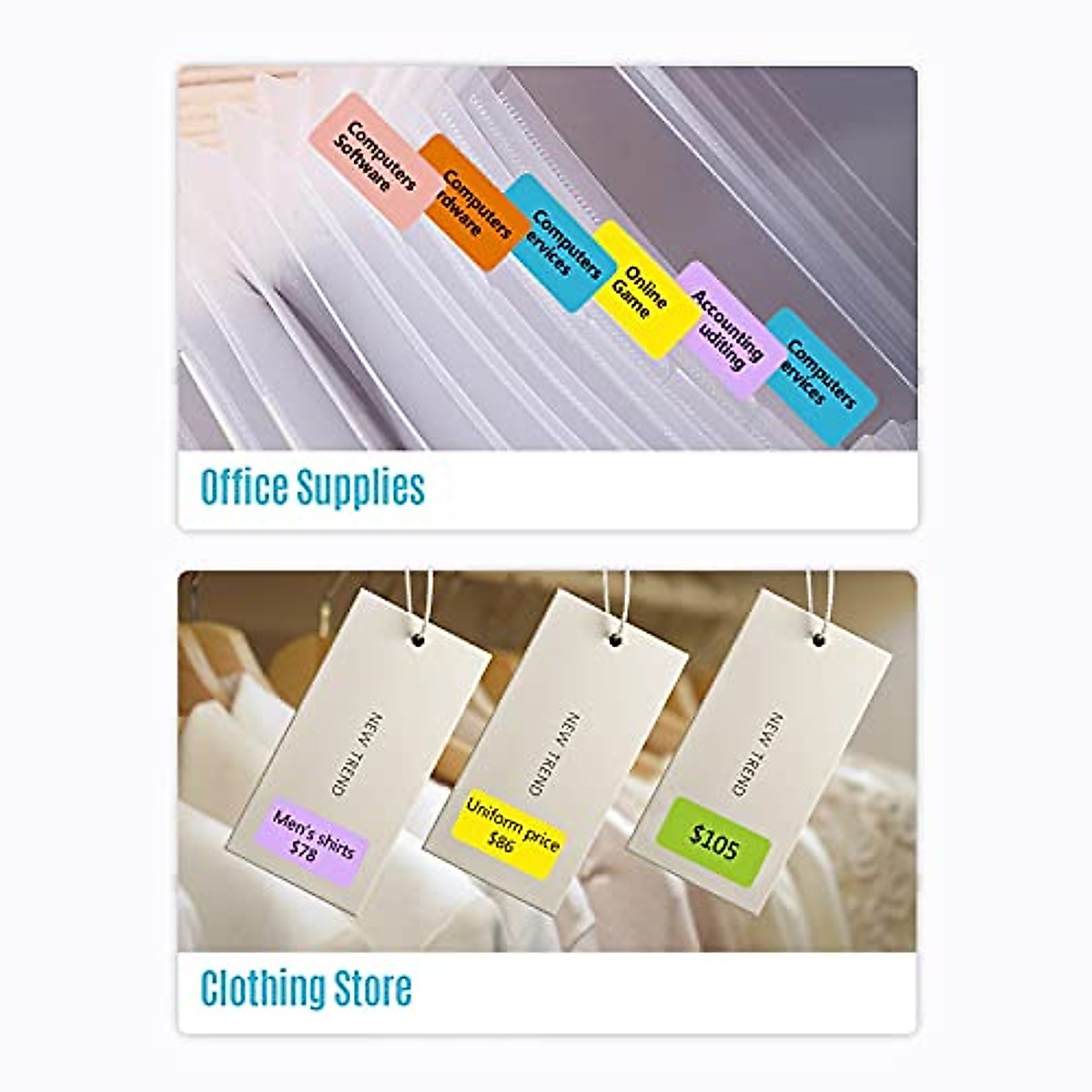 mewmewcat for Label Maker,1 Roll Thermal Printing Label Paper Self-Adhesive Name Price Barcode Sticker Waterproof Tear-Resistant for L11 Label Printer, 12x22mm 260 Sheets