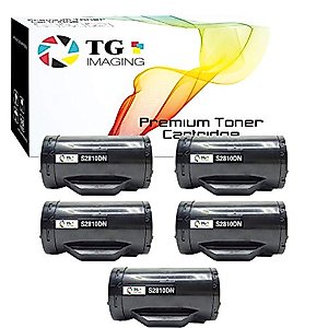5-Pack TG Imaging (S2810, 5xBlack) Compatible S2810dn Toner Cartridge Replacement for Dell 2810 S2810 S2810DN S2815DN H815DW S2810X Printer (593-BBMF)