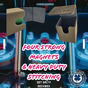 JGFinds KeenClover Card Deckbox for CCG TCG, Holds 100-115 Sleeved Cards, PVC Free Deck Box (Get Salty)