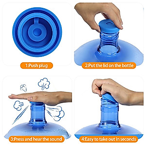 CougZed 10 Pack Reusable Water Bottle Caps, Fits 3 & 5 Gallon Jugs, Non-Spill Plastic Cap for Water Dispensers