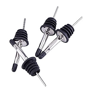 eBoot Black Pourer Cap Rubber Liquor Bottle Pour Dispenser Spout Dust Covers, 48 Pack