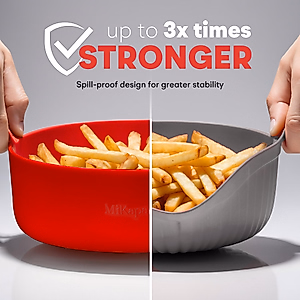 Reusable Silicone Air Fryer Basket – Sturdy Air Fryer Accessory, BPA-Free Silicone Basket Liner (Grey, 7.5")