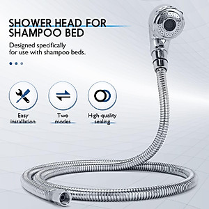LukLoy Shampoo Bowl Sprayer Hose Replacement, 1/4" Nut Professional Salon Sink Stainless Steel Hose for Sink Shampoo Bed