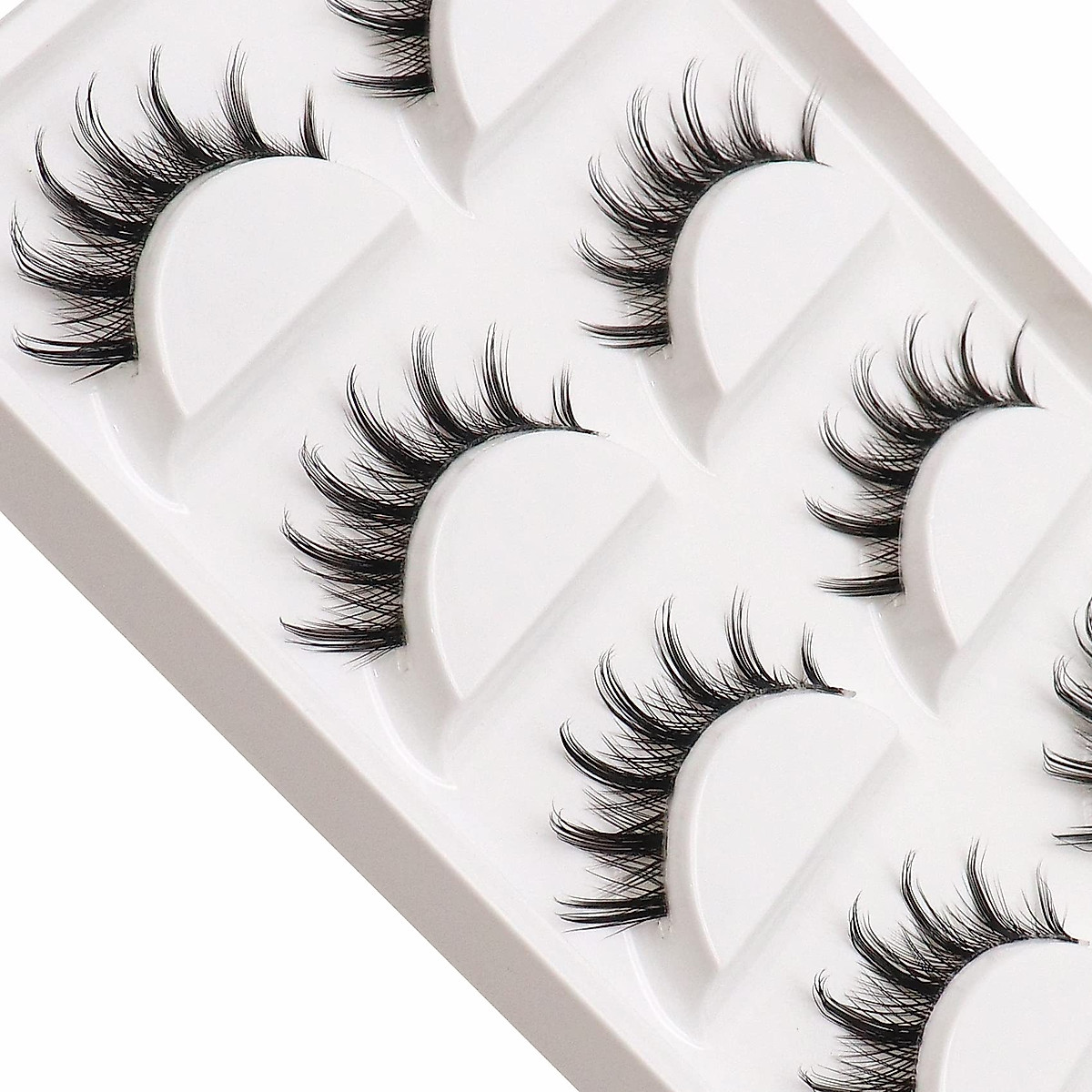 Veleasha Lashes 5D Faux Mink Lashes 100% Handmade Luxurious Fake Eyelashes Lightweight Fluffy False Eyelashes 5 Pairs Pack (009)