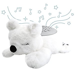 Pure Enrichment® PureBaby® Sound Sleeper Portable Sound Machine & Star Projector - Plush Sleep Aid with Night Light, 10 Lullabies, White Noise, Heartbeat, Birds & More for Baby & Toddlers (Polar Bear)