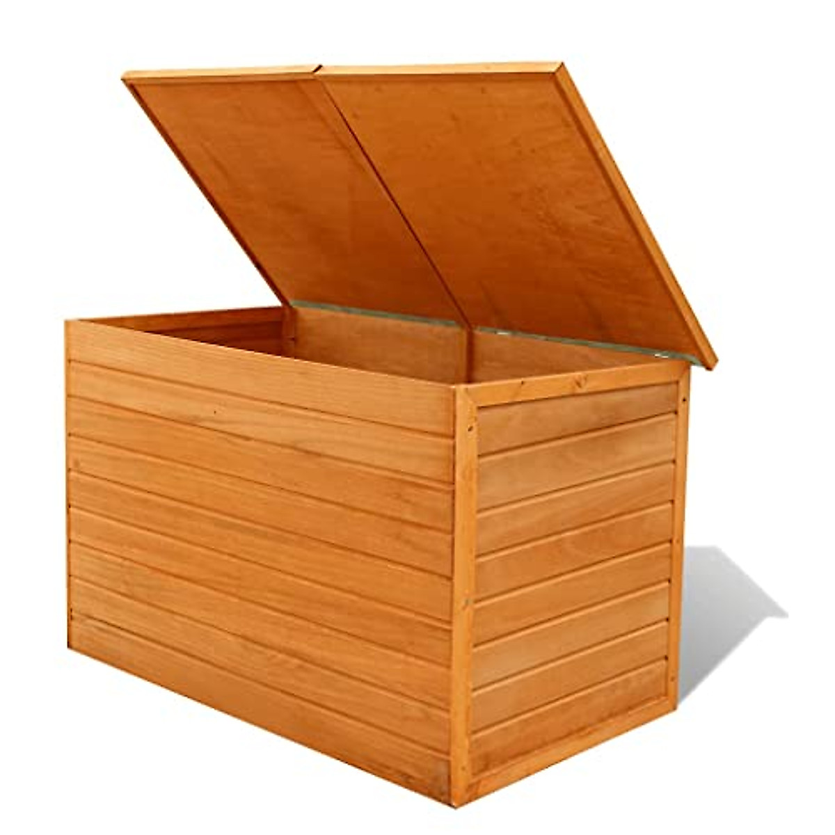 loibinfen Patio Storage Box 49.6"x28.3"x28.3" Wood Deck Box, Outdoor Wood Garden Backyard Organization, Garden Storage Box for Patio Furniture Gardening Tools Toys Cushions (Weight:38.36 lbs)