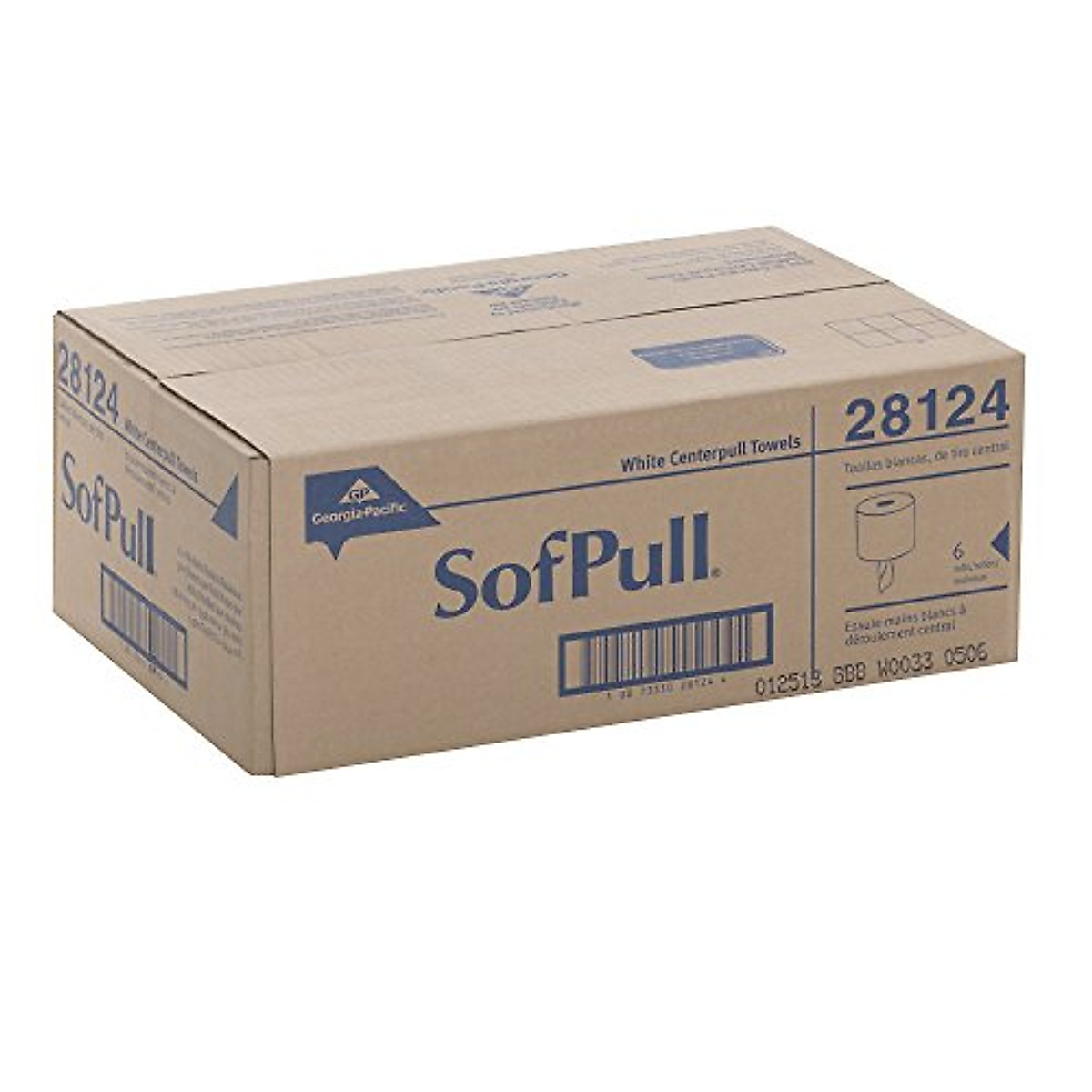 Georgia-Pacific GP-28124-2 SofPull Centerpull Regular Capacity Paper Towel, 2 Cases (6 Rolls), White