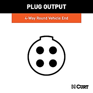 CURT 58070 Vehicle-Side 4-Pin Round Trailer Wiring Harness Socket