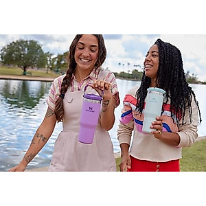 Stanley IceFlow Flip Straw Tumbler with Handle 30 oz | Twist On Lid and Flip Up Straw | Leak Resistant Water Bottle | Insulated Stainless Steel |BPA-Free | Lilac