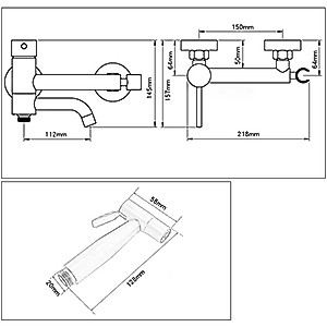 MINJING Bidet Sprayer Kit for Toilet Grey 360 with Swivel Outlet Bidet Attachment Faucet Sprayer Kit for Toilet Bifunctional Bathroom Toilet Bidet Mixer Spray Kit,Shower Hose