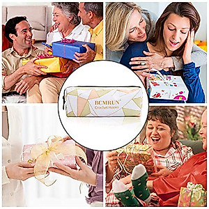 BCMRUN Crochet Hooks Set,14 PCS 2mm(B)-10mm(N) Ergonomic Soft Grip Handles Yarn Knitting Needles Kit with Case for Arthritic Hands, Extra Long  Knit Needles, Best Gift for Women