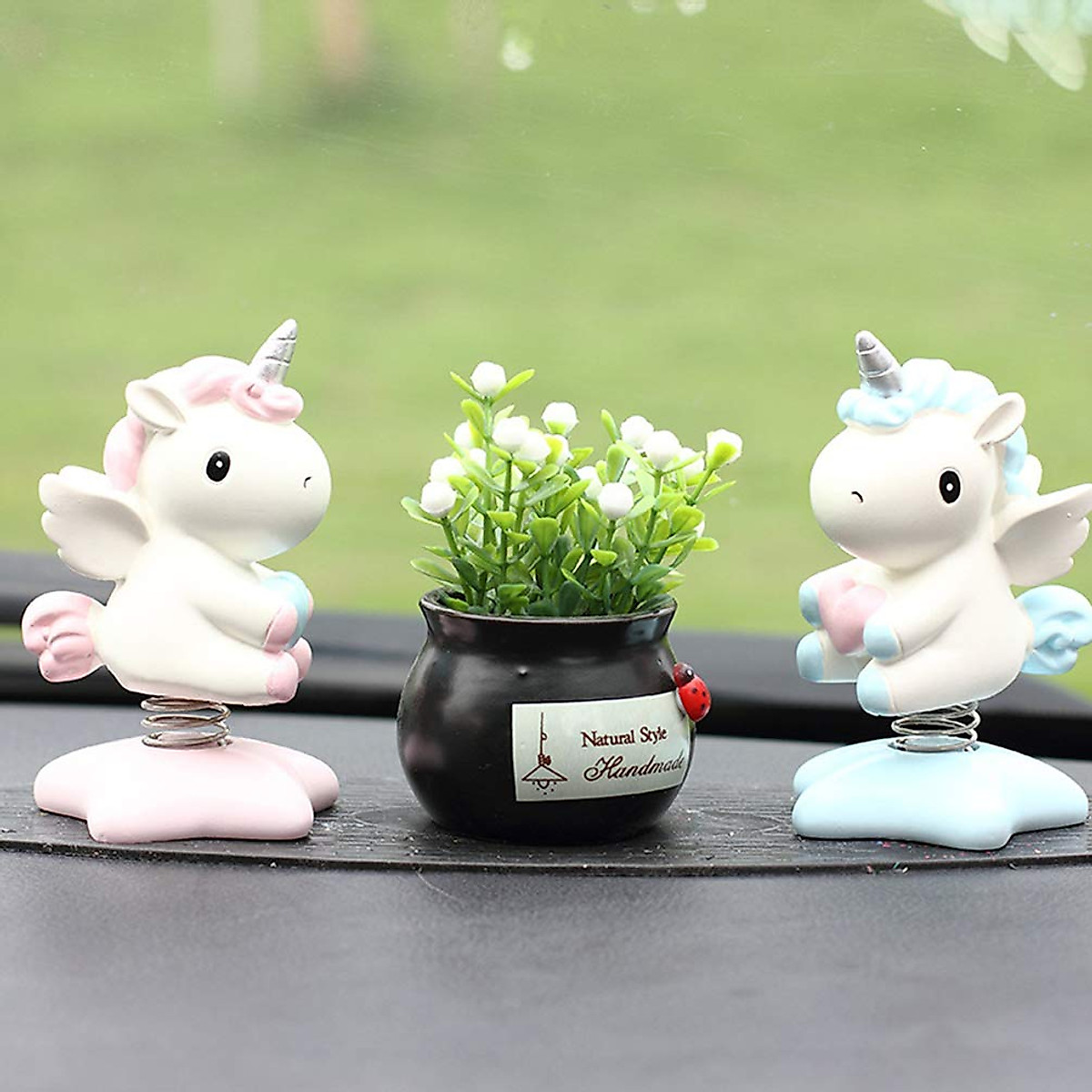 Amosfun Unicorn Dashboard Bobble 10.5x6x5 cm Shaking Head Dancing Unicorn Figurine Car Board Decorations Unicorn Party Favors Gifts
