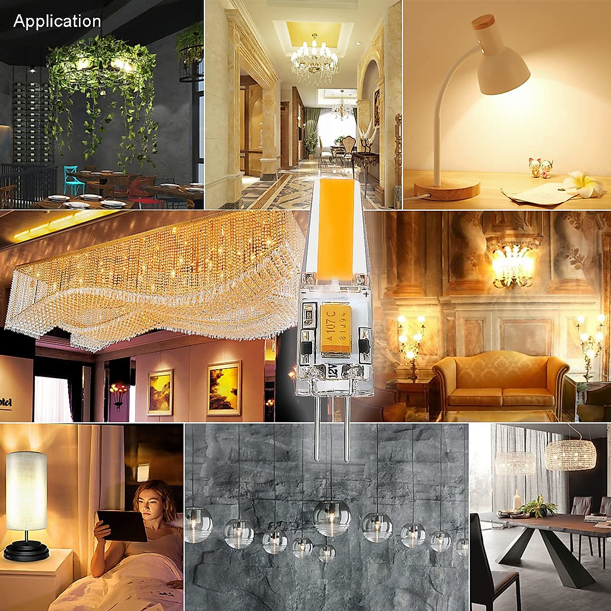 DA DANG JIA 4pcs G4 Light Bulbs 1.5W AC/DC 12V 10W-30W T3 Halogen Bulb Replacement Landscape Bulbs Warm White 2700K, Dimmable, JC G4 Bi Pin Bulb