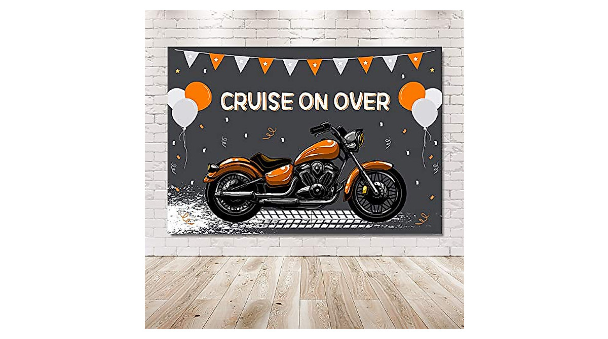 Motorcycle Boy Birthday Backdrop - Perfect for 1st Birthday Parties
