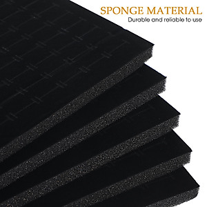 Healeved 5pcs Black Velvet Ring Insert Display Trays Insert Ring Holders Sponge Rings Earring Display Holders Foam Holder Organizer for Jewelry Showcase