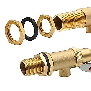 MUDUOBAN Float Valve 1/2 inch Supply Tube Float Ball Valve with Automatic Fill Adjustable Arm Brass Valve Plastic Float Ball for Water Tank Pool Livestock Water Trough Aquariums